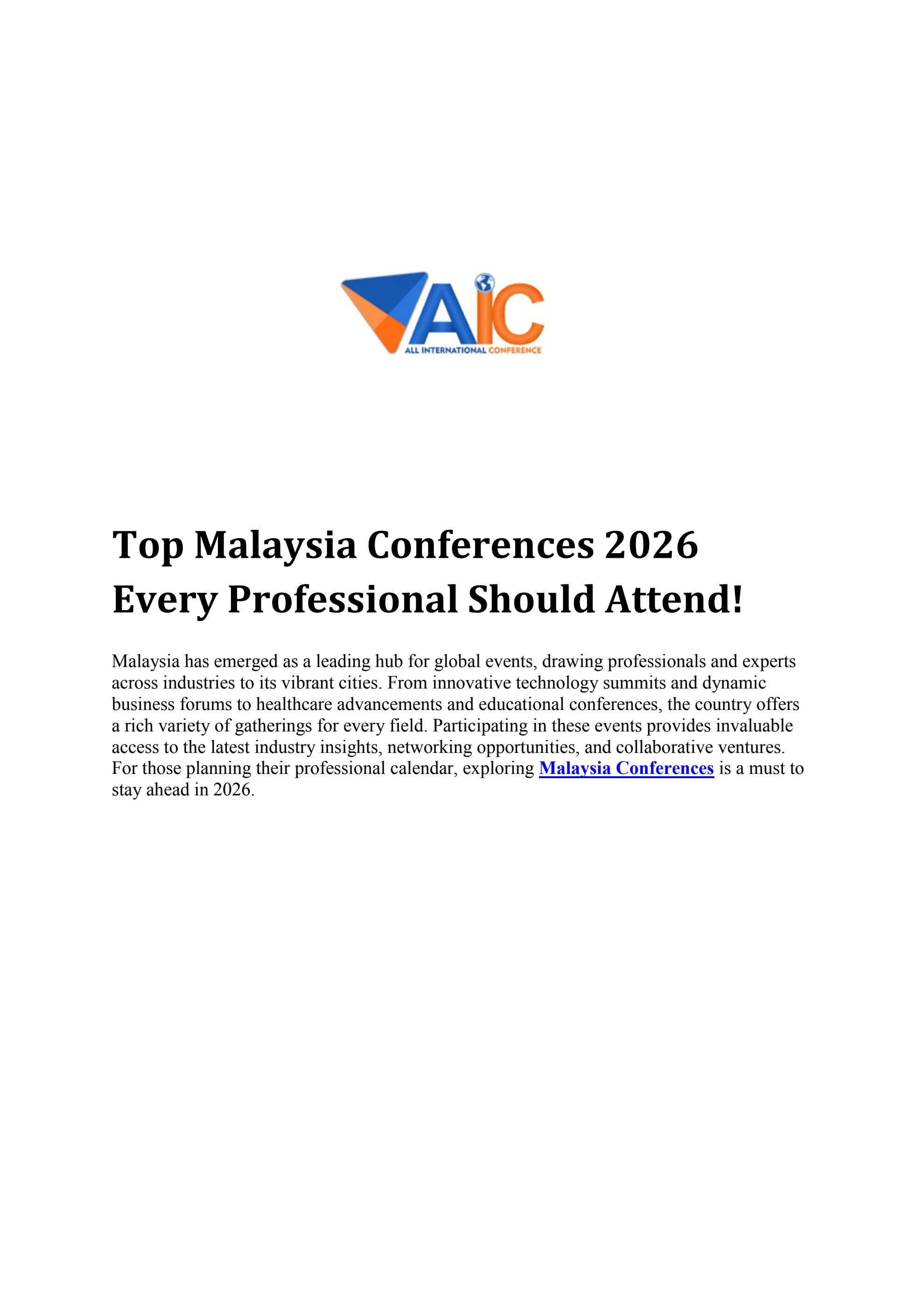 Top Malaysia Conferences 2026 Every Professional Should Attend ...