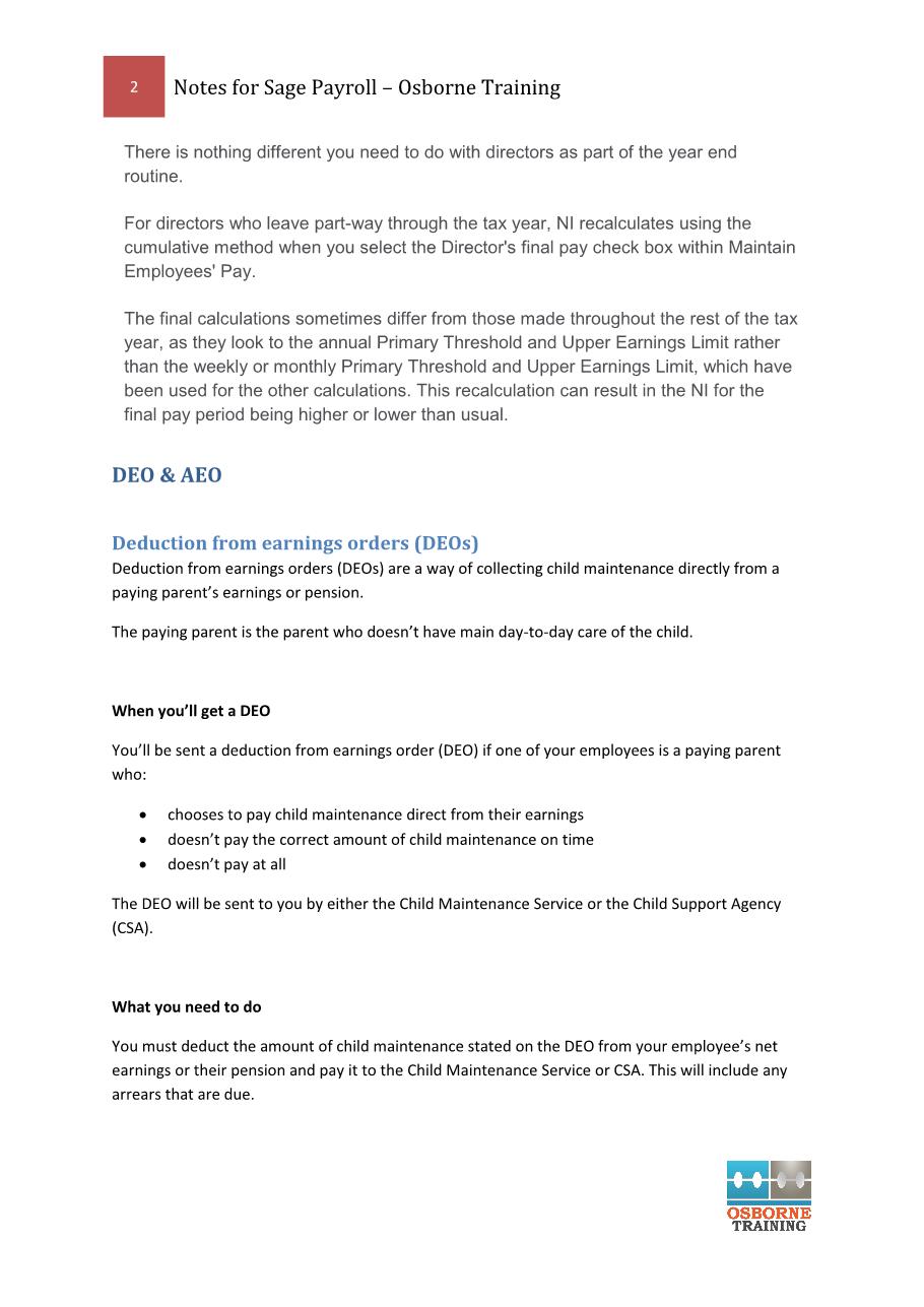 Notes for Sage Payroll – Osborne Training - Osborne Training - Page 3 ...