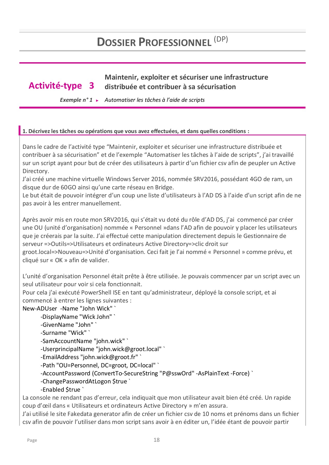 Dossier Pro TSSR GrOoT - Grégory El Bajoury - Page 18 | PDF Feuilletable en Ligne | PubHTML5