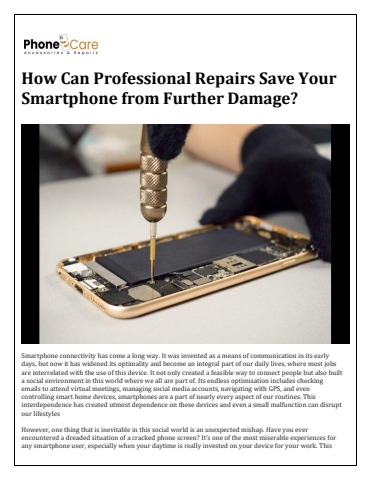 How Can Professional Repairs Save Your Smartphone from Further Damage
