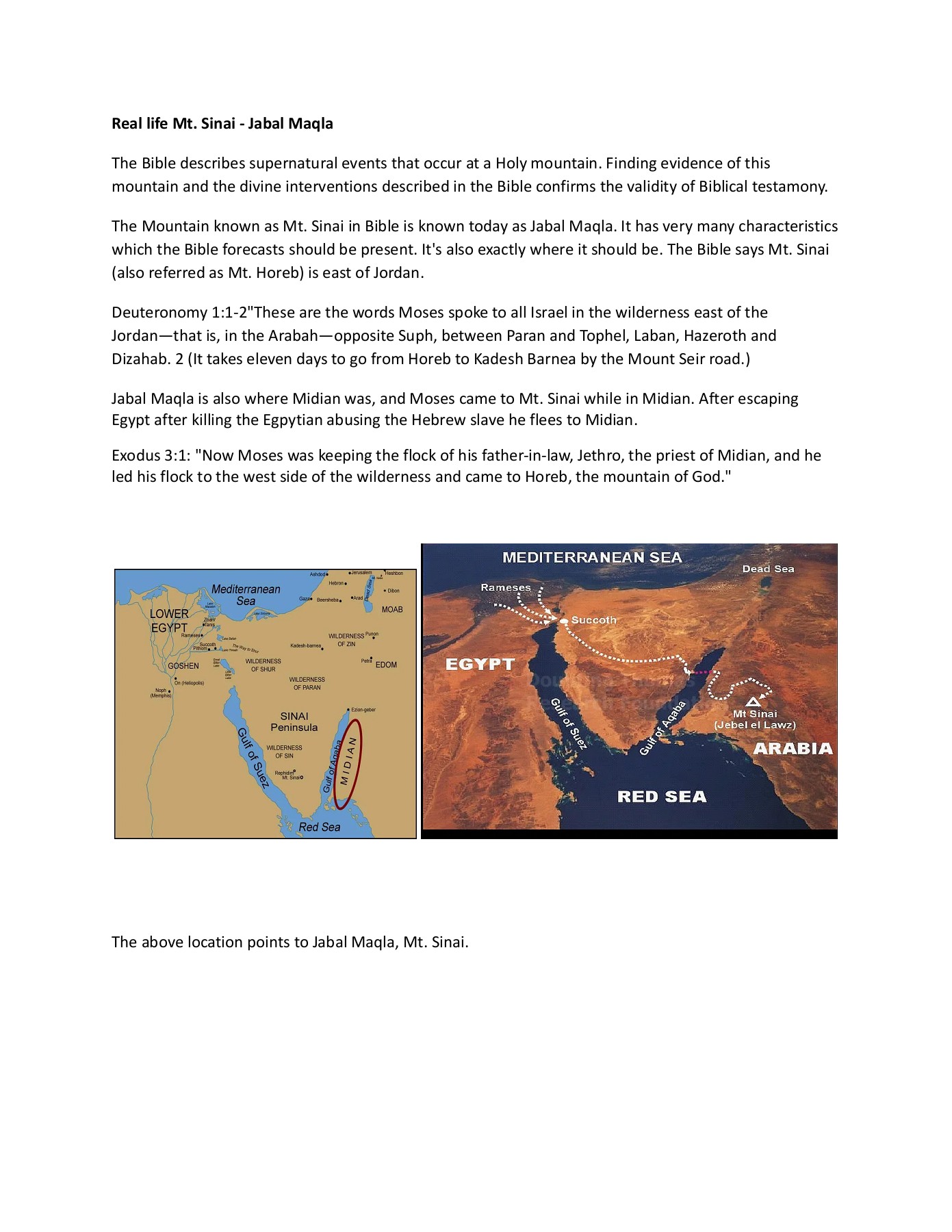 Mt. Sinai - Bible Evidence - Page 1 - 15 | Flip PDF Online | PubHTML5
