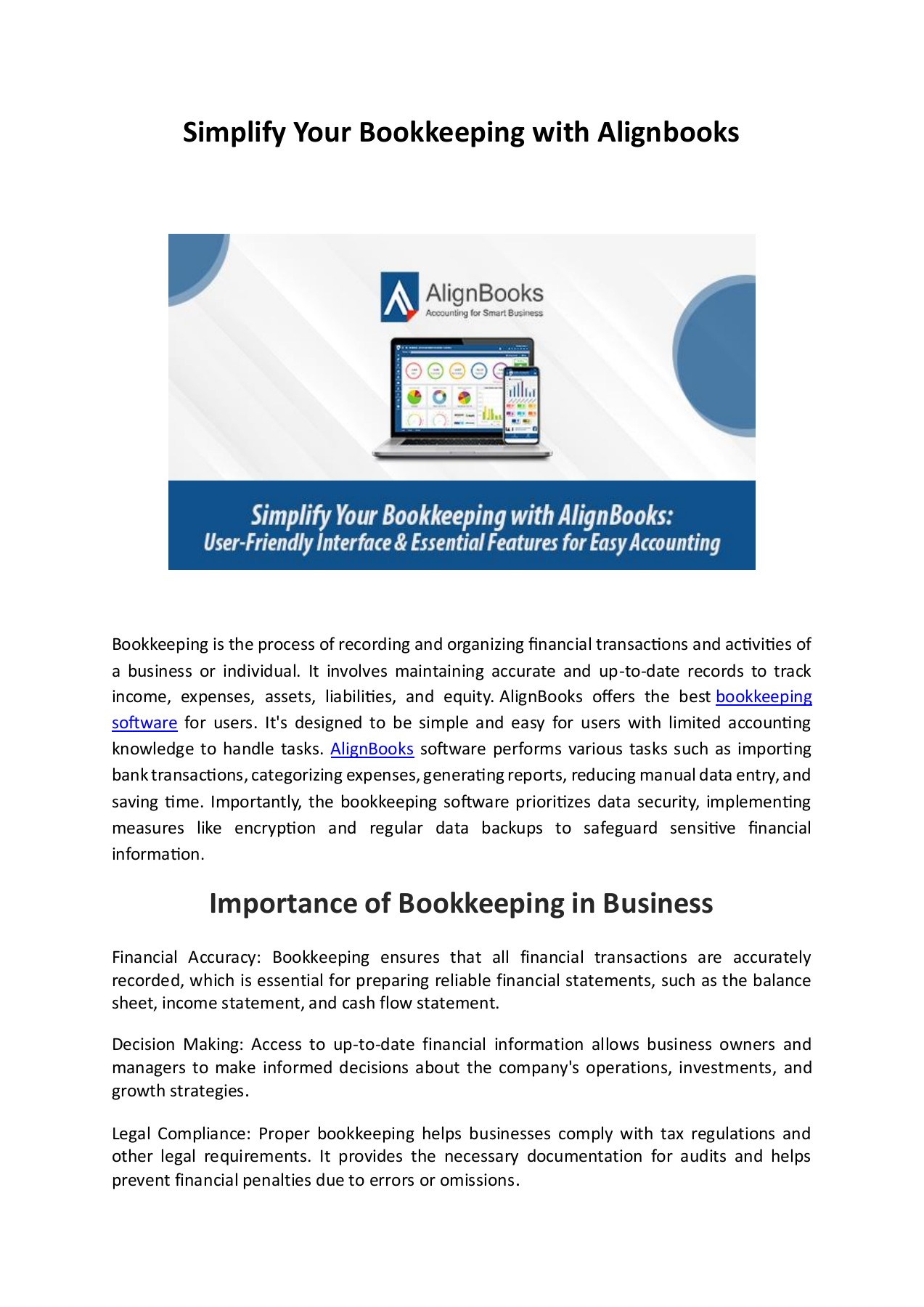 Simplify Your Bookkeeping with Alignbooks - Align Books - Page 1 - 7 ...