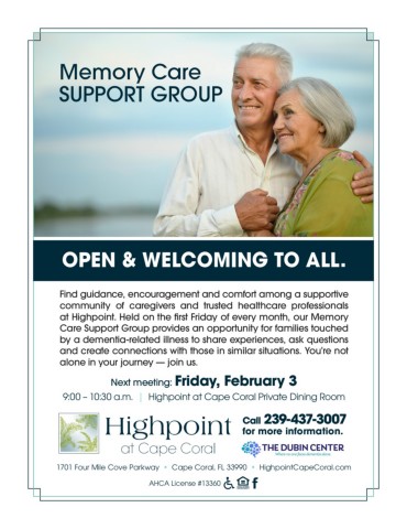 Memory Care Support Group Editable Flyer