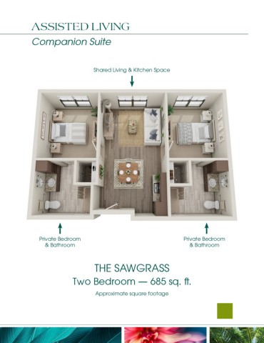 Sawgrass 3D Floor Plan- COMPANION LIVING