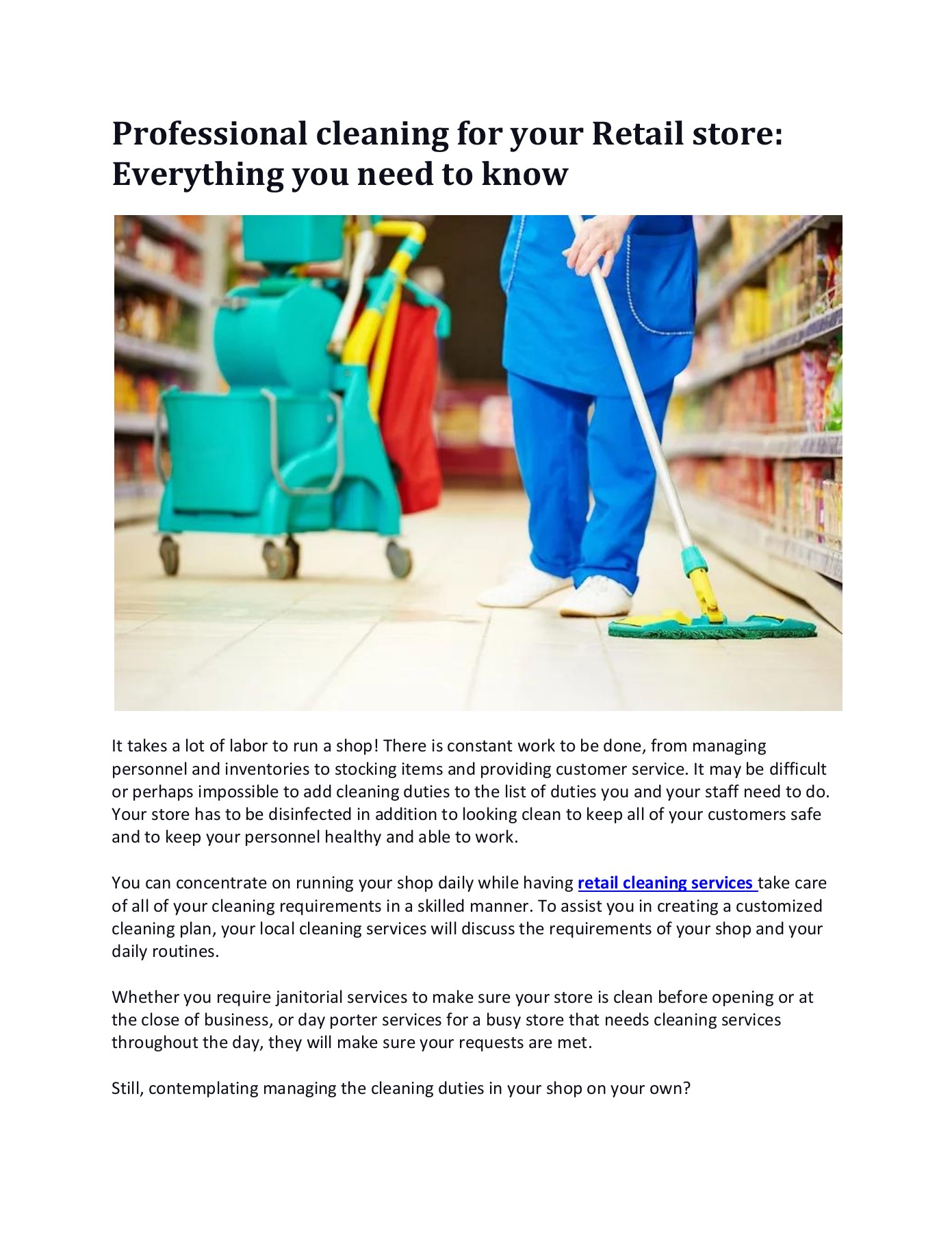 Professional cleaning for your Retail store Everything you need to know ...