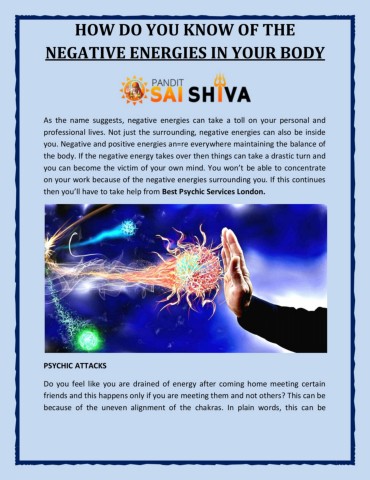 How do you know the negative energy in your body - astrologer saishiva ...
