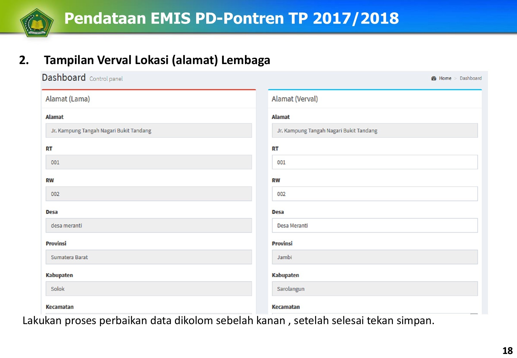 Teknis Aplikasi Pendataan PD Pontren 2017 / 2018 - Hars MA - Halaman 18 ...
