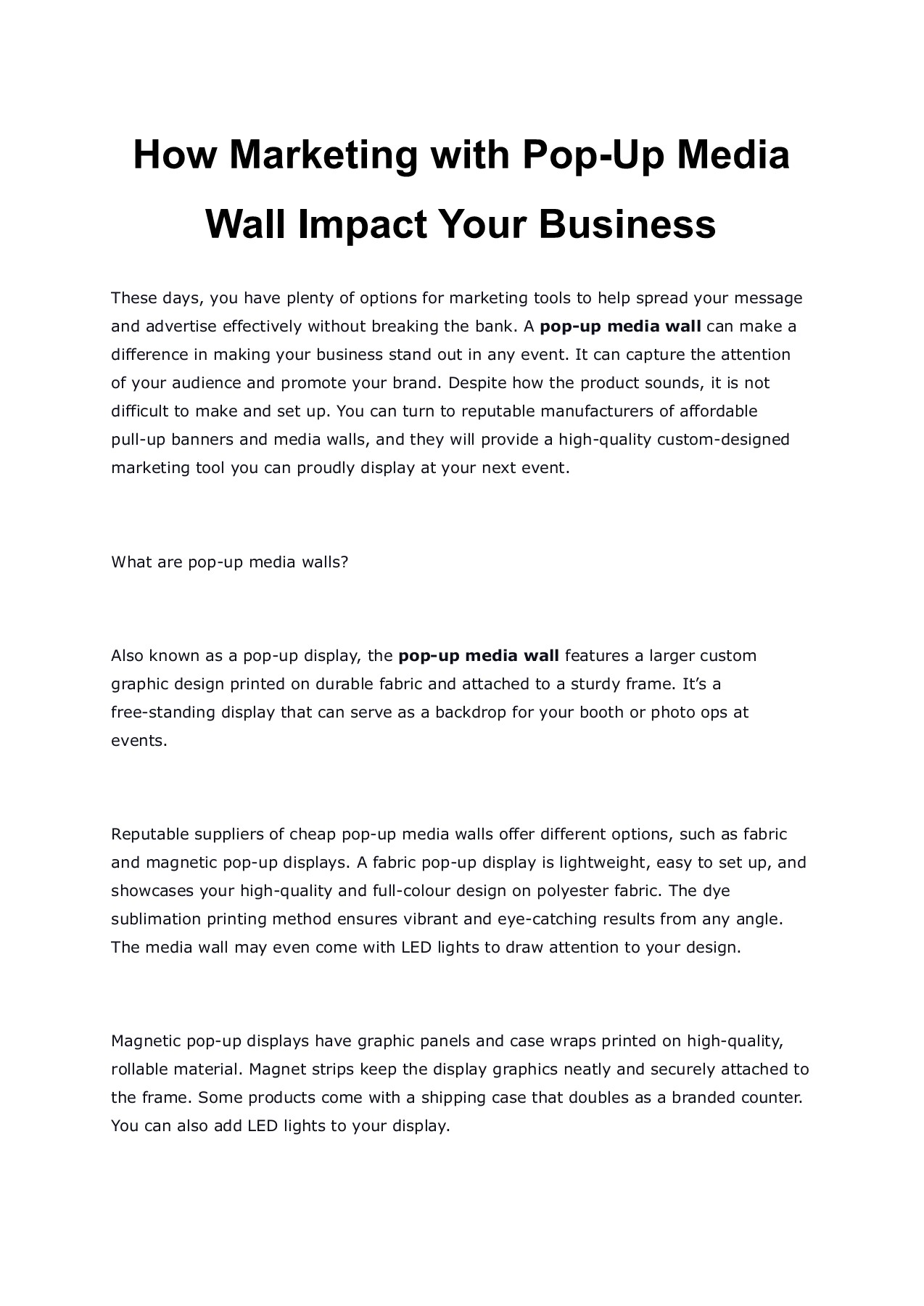 How Marketing with Pop-Up Media - Pull Up Banners Australia - Page 1 ...