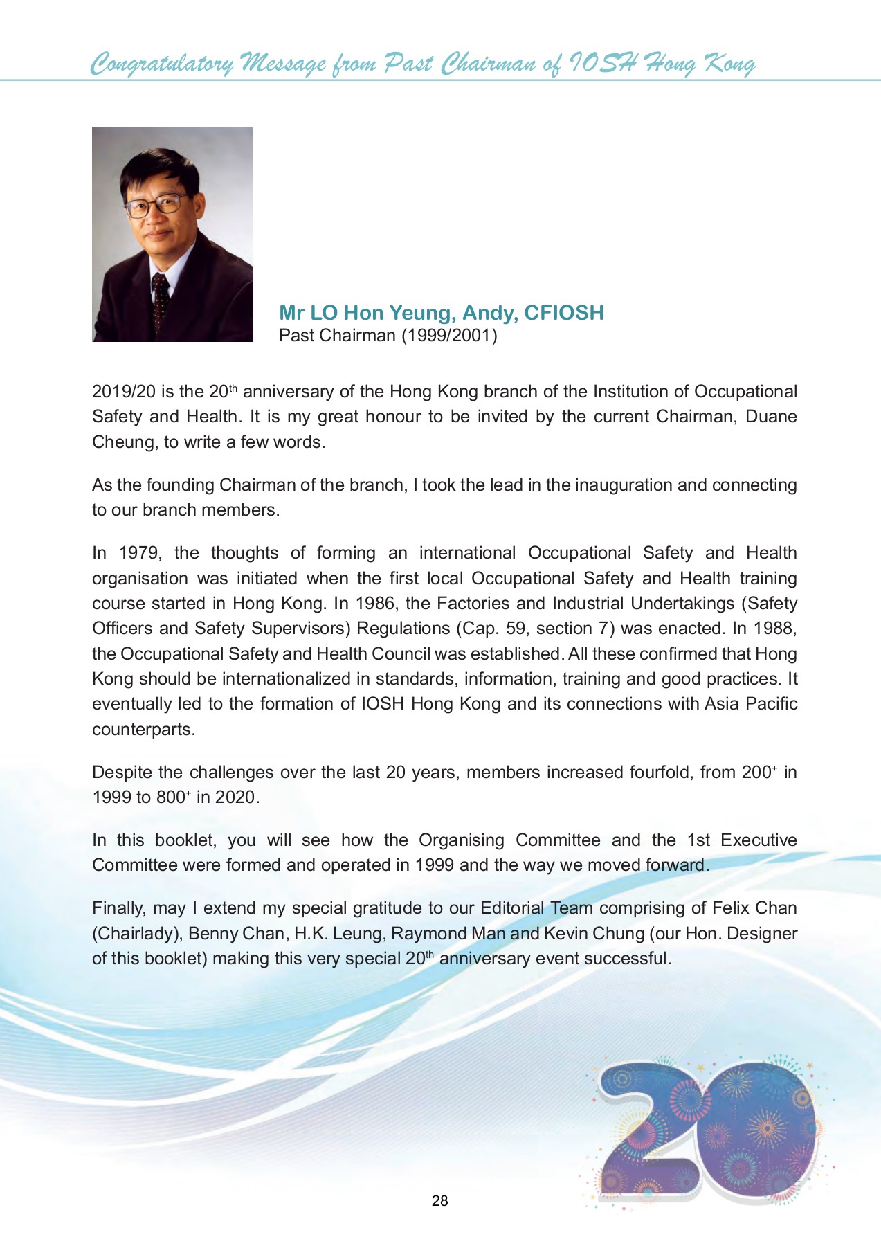 Booklet of IOSH Hong Kong 20th Anniversary - Felix Chan - Page 28 ...