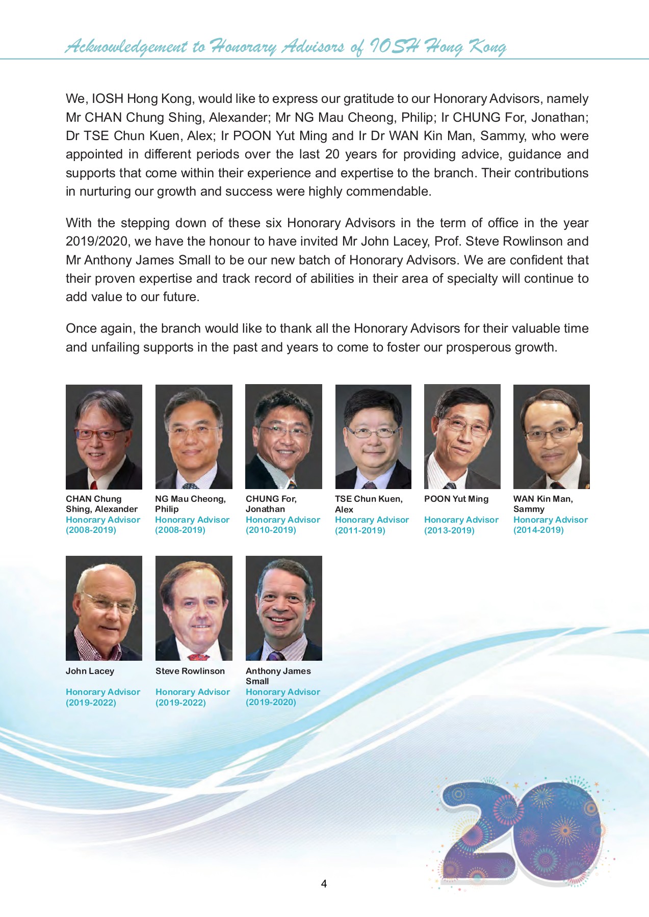 Booklet of IOSH Hong Kong 20th Anniversary - Felix Chan - Page 4 | Flip ...