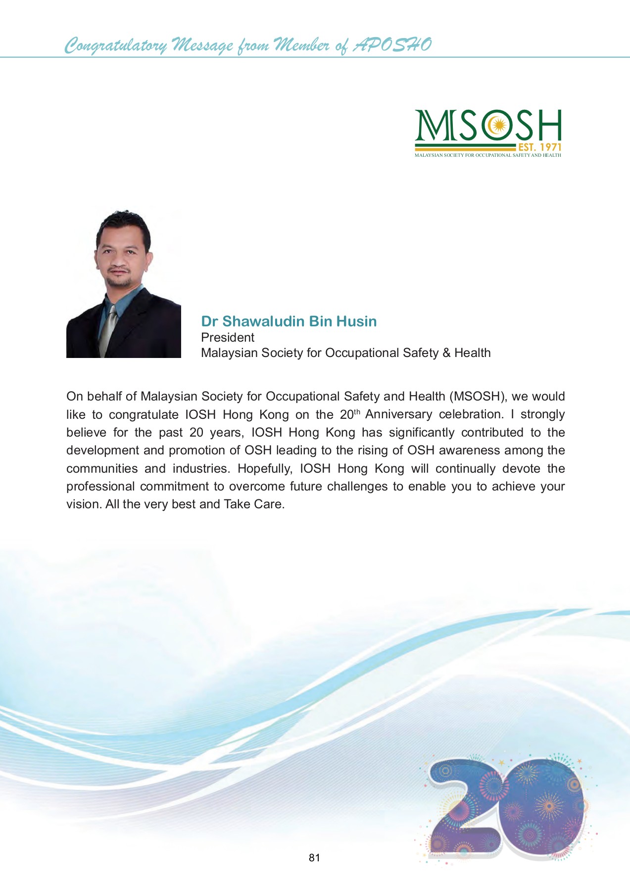 Booklet of IOSH Hong Kong 20th Anniversary - Felix Chan - Page 81 ...