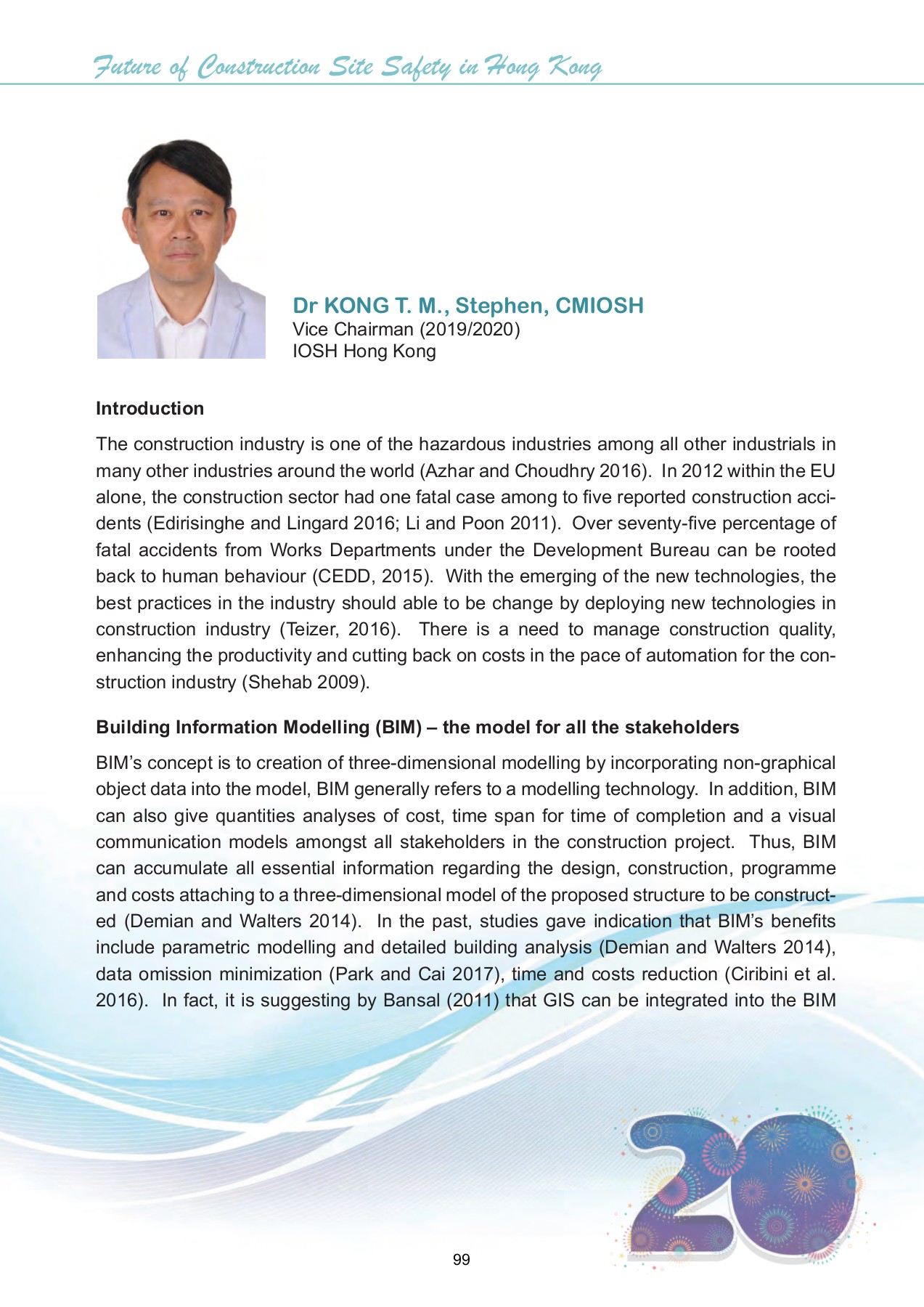 Booklet of IOSH Hong Kong 20th Anniversary - Felix Chan - Page 99 ...