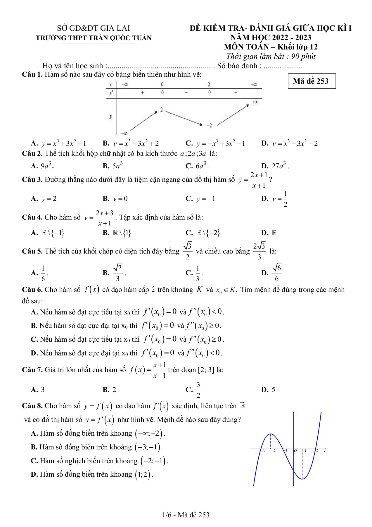 de-giua-hoc-ki-1-toan-12-nam-2022-2023 - Nay Oanh - Trang 1 - 14 | PDF lật trang trực tuyến ...