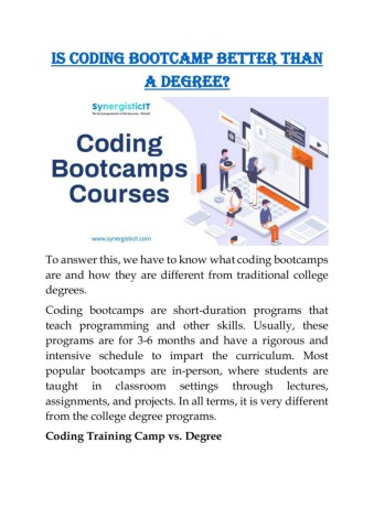 Is Coding Bootcamp Better Than A Degree