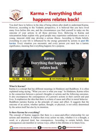 Karma – Everything that happens relates back!