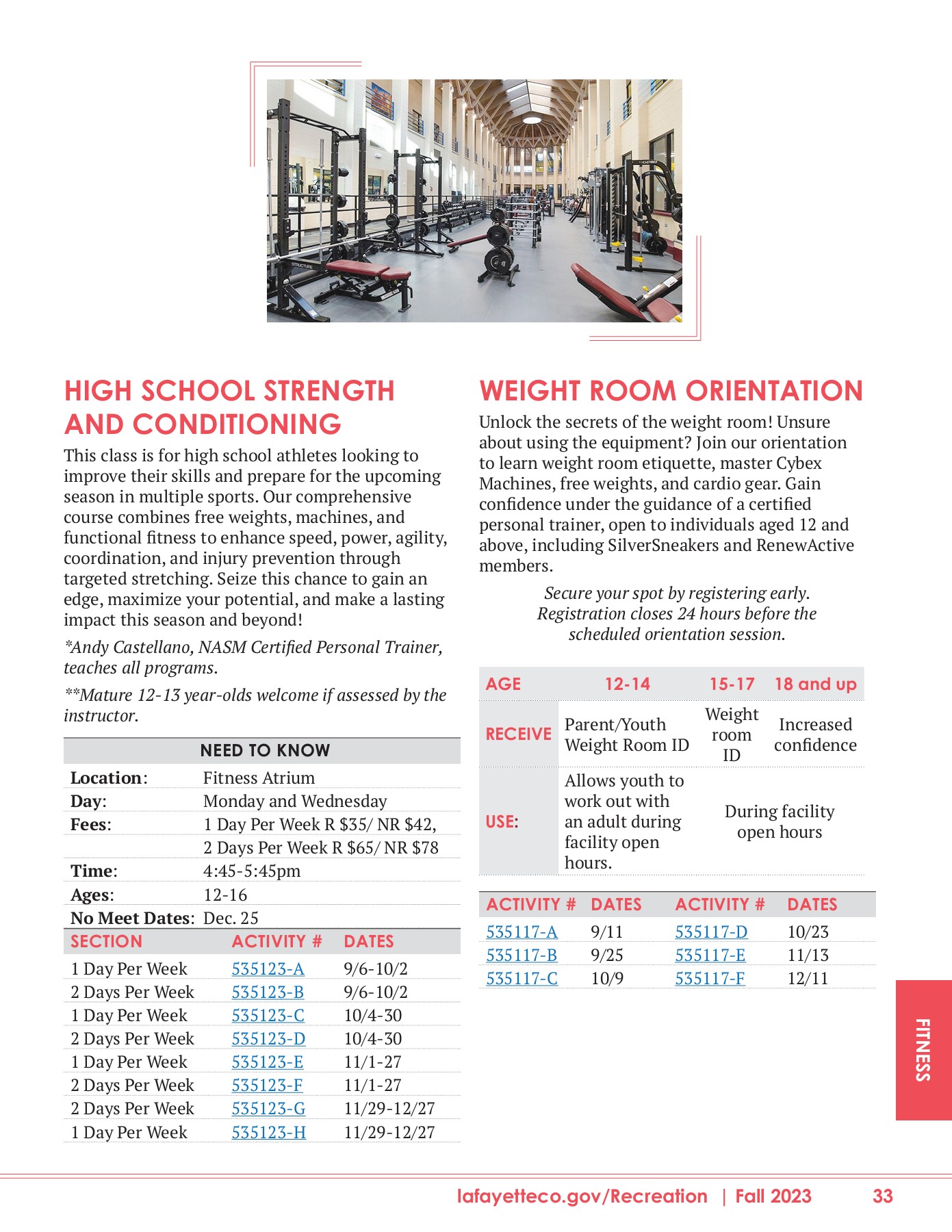 Fall 2023 Activity Guide - recadmin - Page 33 | Flip PDF Online | PubHTML5