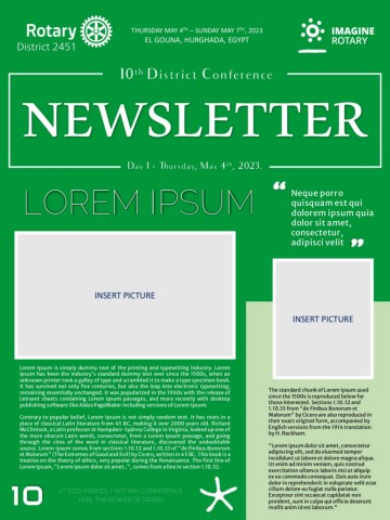 District Conference Newsletter Template - DAY 1 MAY 4TH, 2023