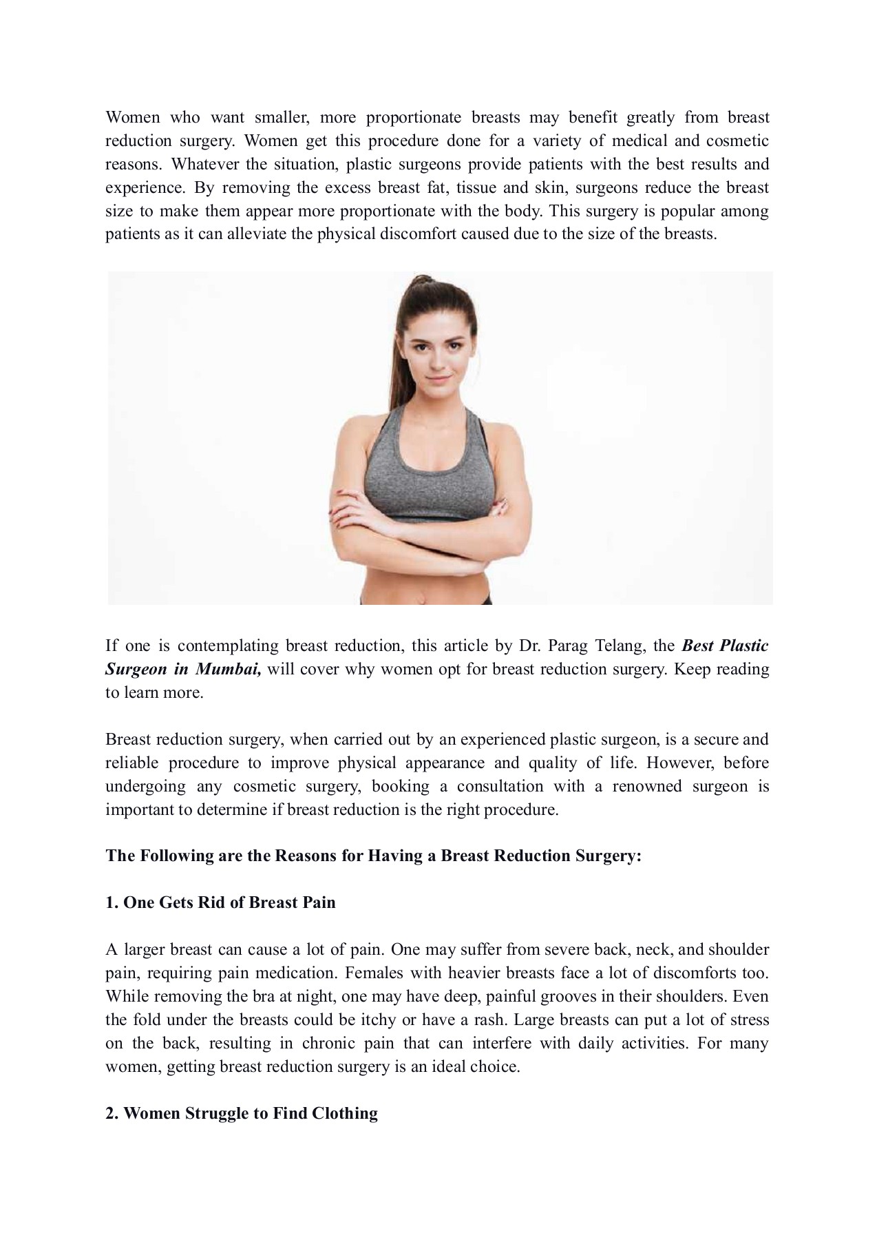 Why Do Women Opt For Breast Reduction Surgery_ - Dr.Parag Telang - Page ...