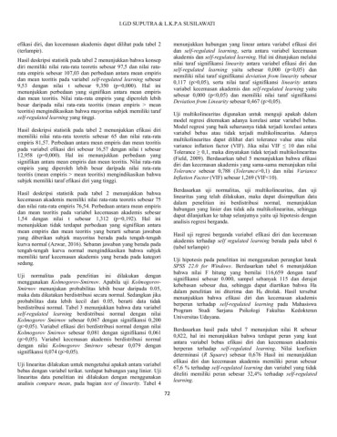 Peran efikasi diri dan kecemasan akademis terhadap self-regulated learning pada mahasiswa ...