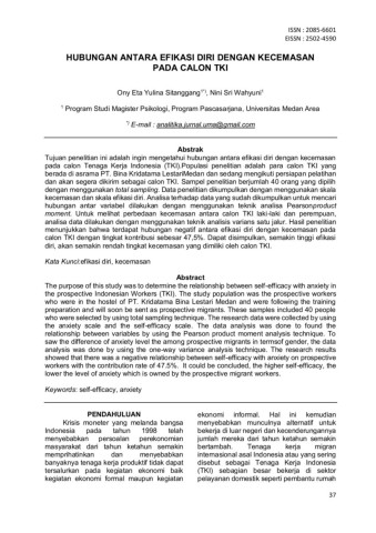 Hubungan antara Efikasi Diri dengan Kecemasan pada Calon TKI - rizkidyah1341 - Page 1 - 7 | Flip ...