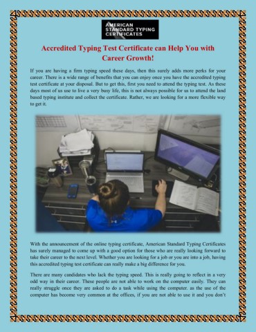 Accredited Typing Test Certificate can Help You with Career Growth!