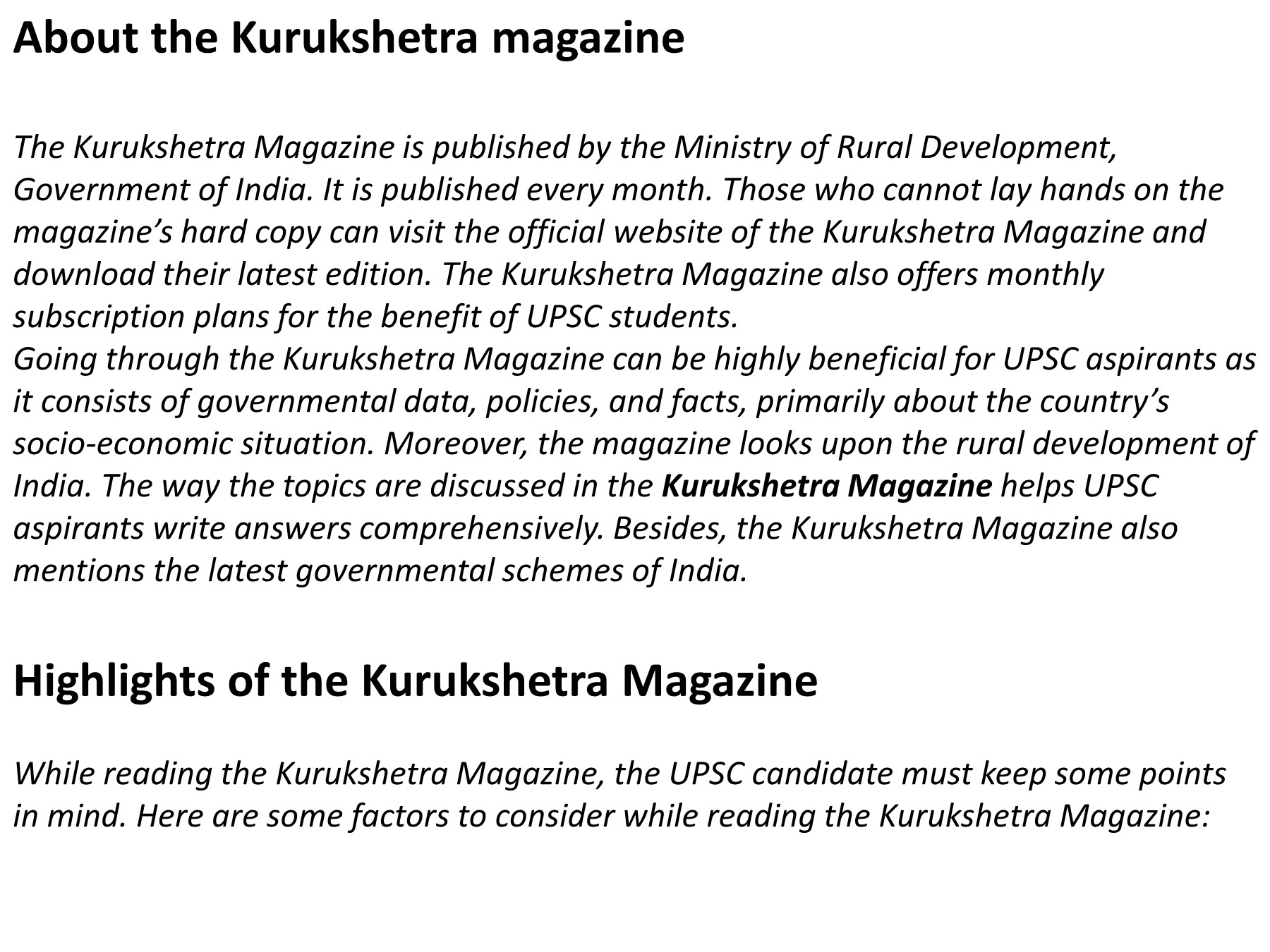 Importance Of Kurukshetra Magazine - eliteiasdelhi - Page 3 | Flip PDF ...