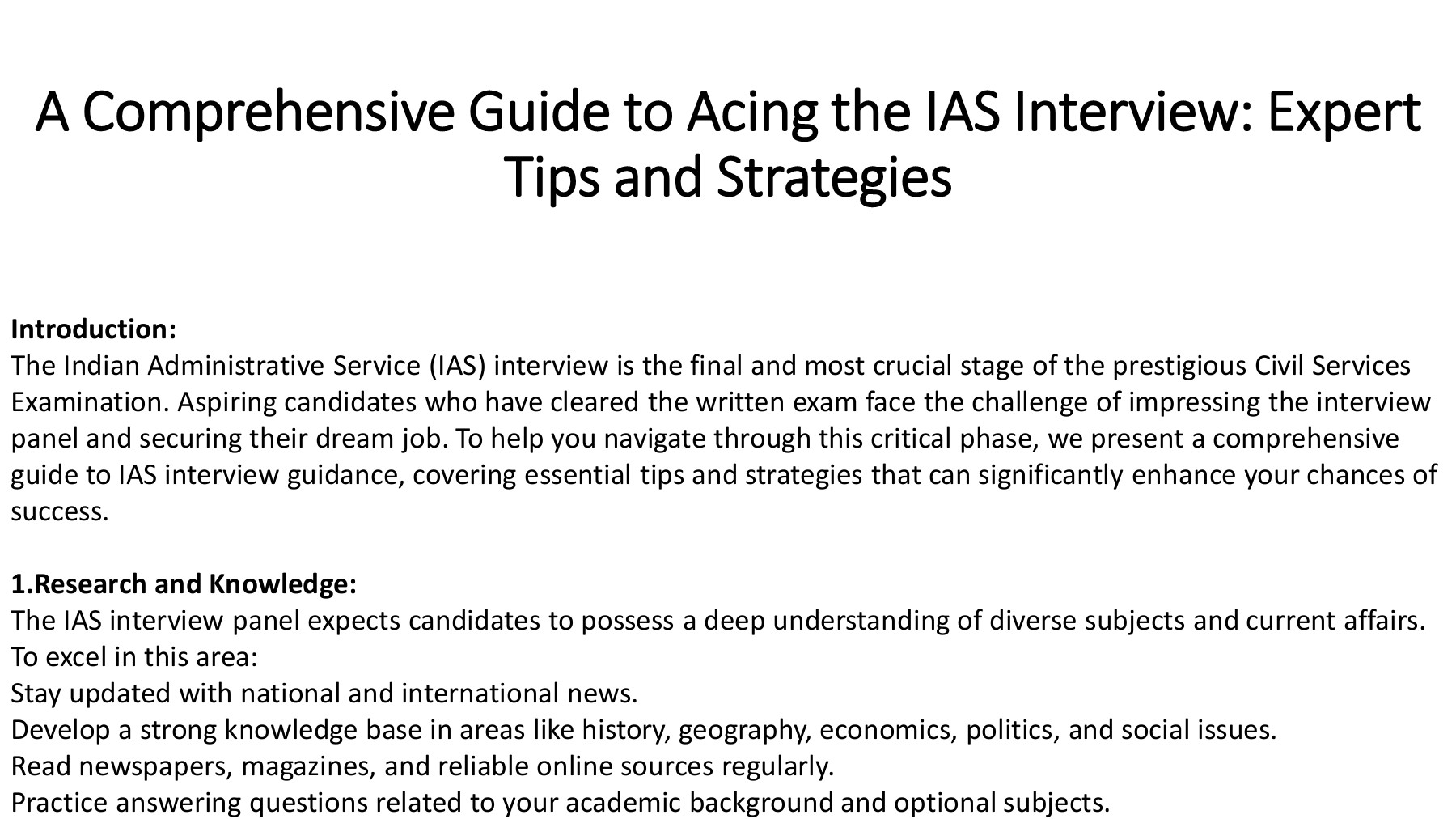 A Comprehensive Guide to Acing the IAS Interview - eliteiasdelhi - Page ...