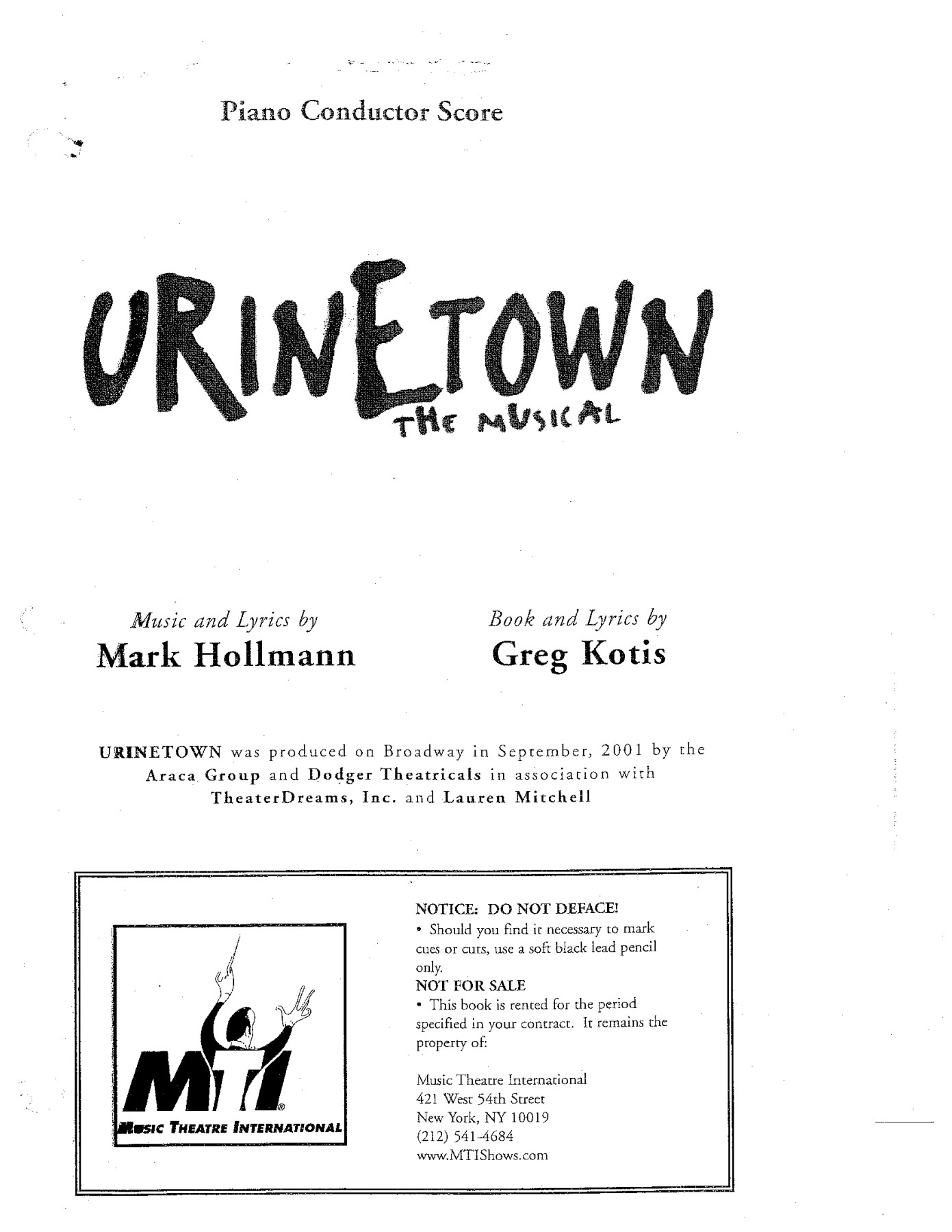 urinetown - mjbmichaelthomas - Page 1 - 312 | Flip PDF Online | PubHTML5
