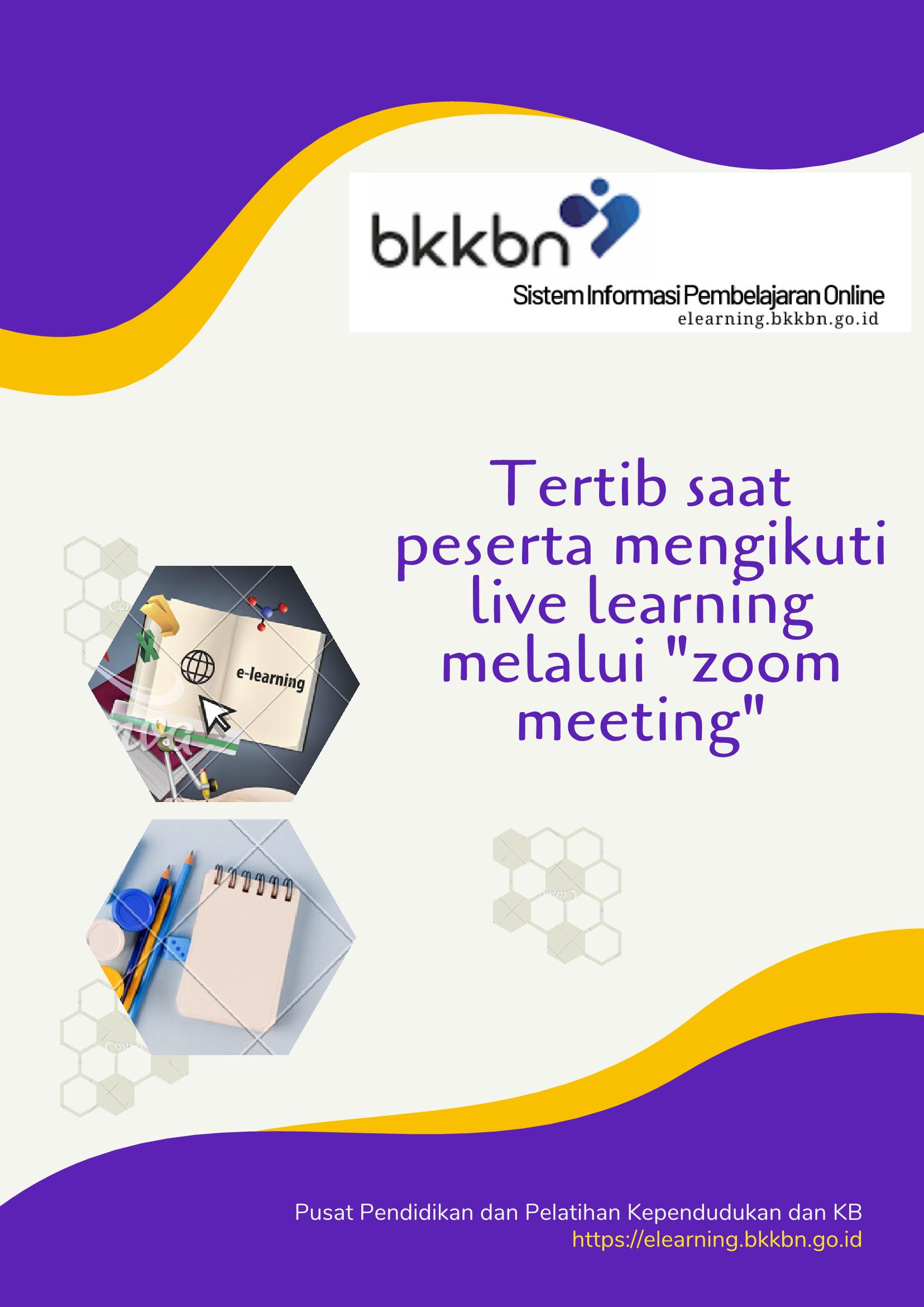 Tertib saat peserta mengikuti live learning melalui zoom meeting ...