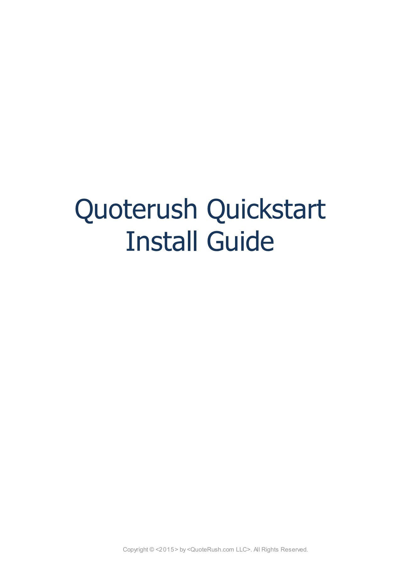 Quoterush Quickstart Install Guide v0.1 - Digitalbil - Page 1 - 11 | Flip PDF Online | PubHTML5