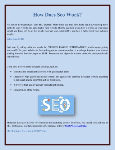How Does Seo Work?