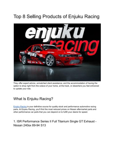 Top 8 Selling Products of Enjuku Racing - Dustin Leclair - Page 1 - 0 ...