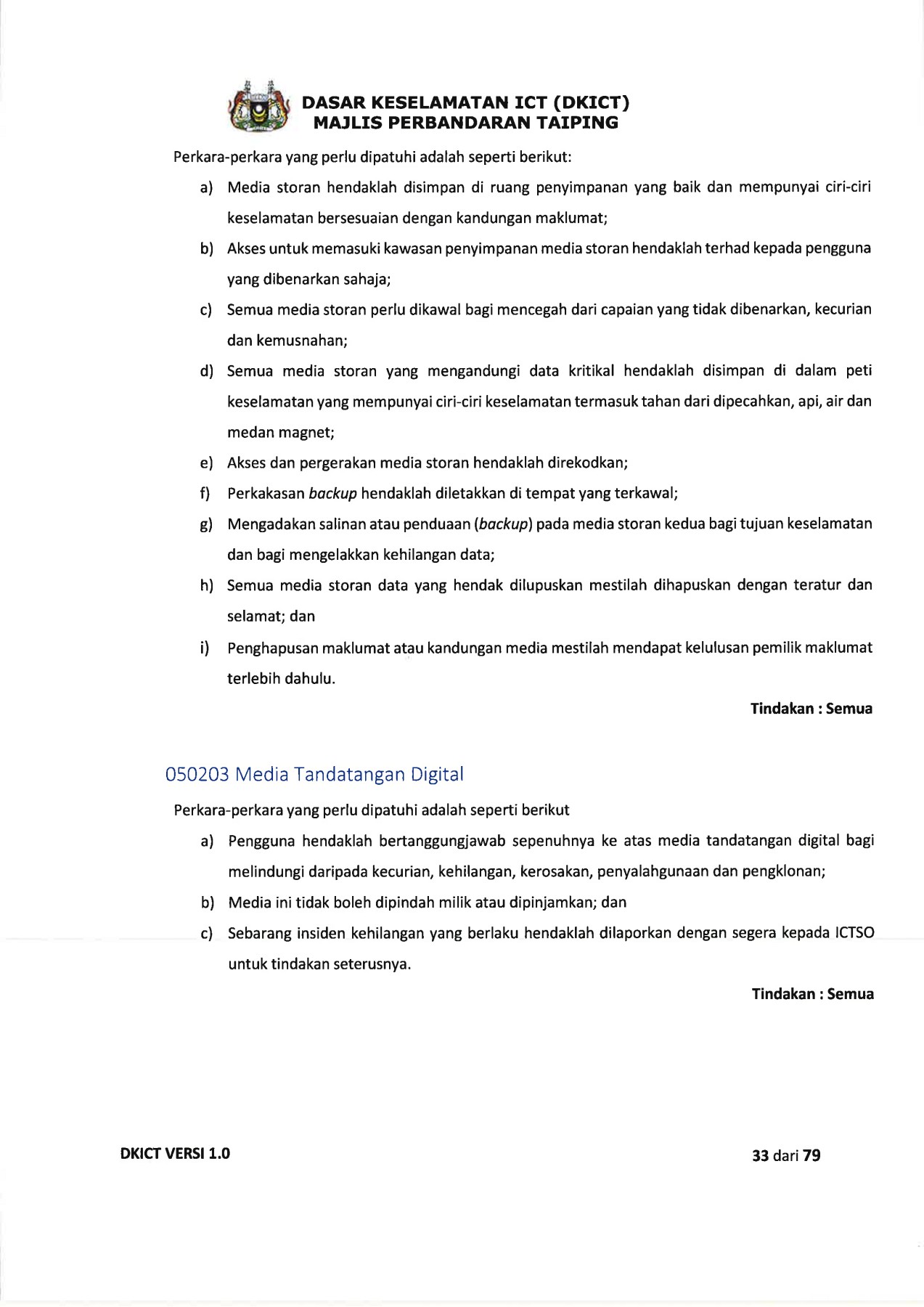 DASAR KESELAMATAN ICT (DKICT) MPT - Hani Khoraini - Muka Surat 34 | Membalik PDF Dalam talian ...