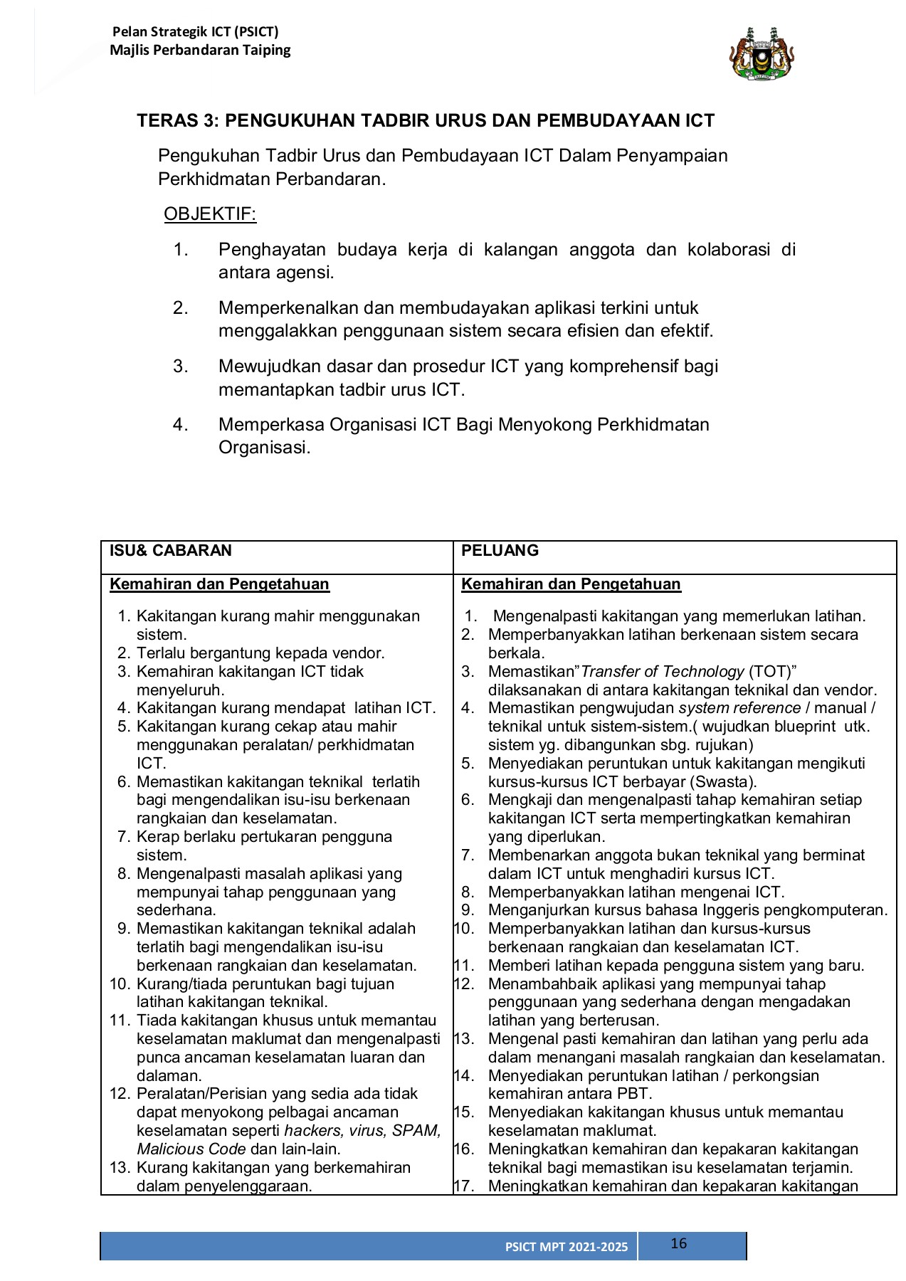 PELAN_STRATEGIK_ICT_2021-2025 - Hani Khoraini - Muka Surat 16 | Membalik PDF Dalam talian | PubHTML5