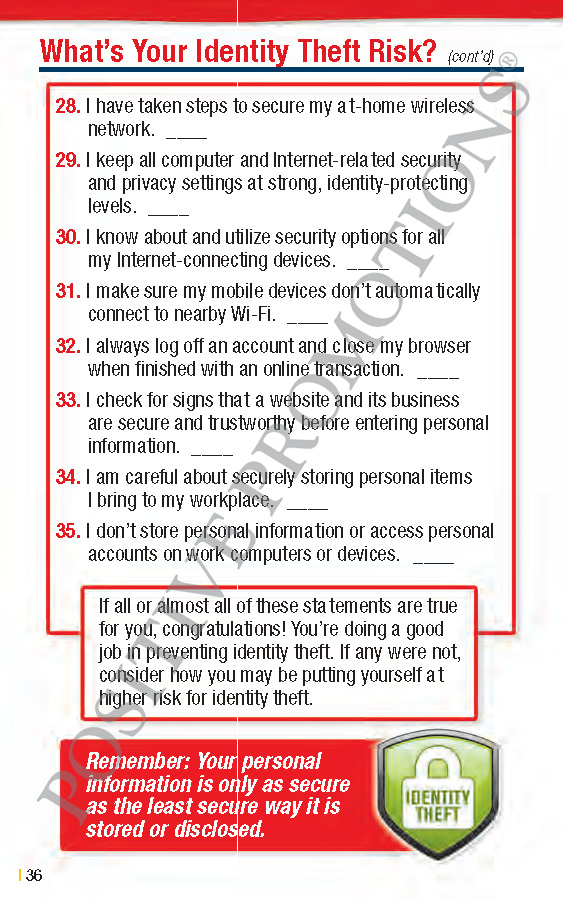 ITP-195 Identity Theft: Protect Yourself, Know What To Do Handbook ...