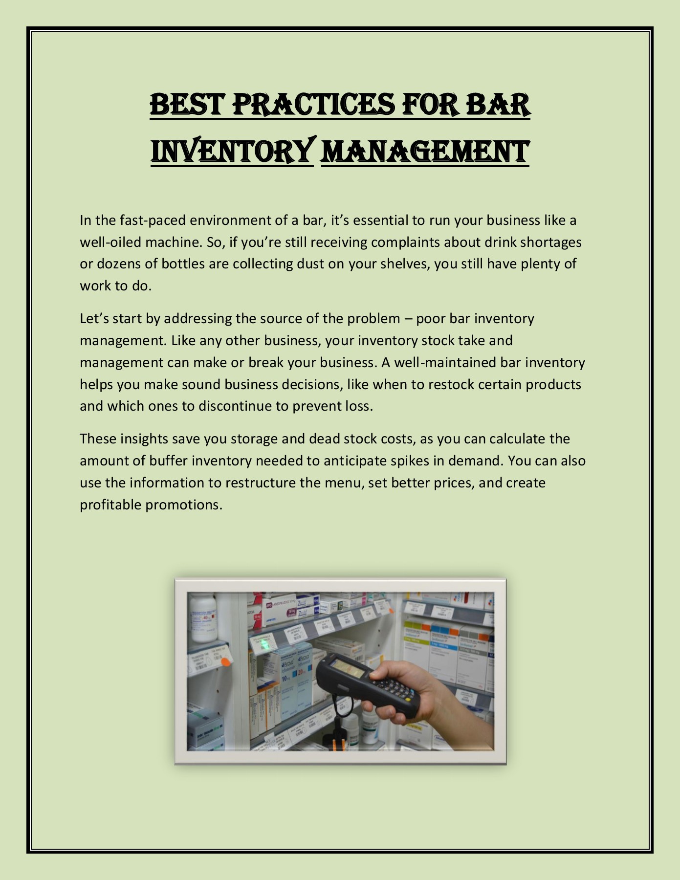 Best Practices for Bar Inventory Management - Advanced Stocktaking ...
