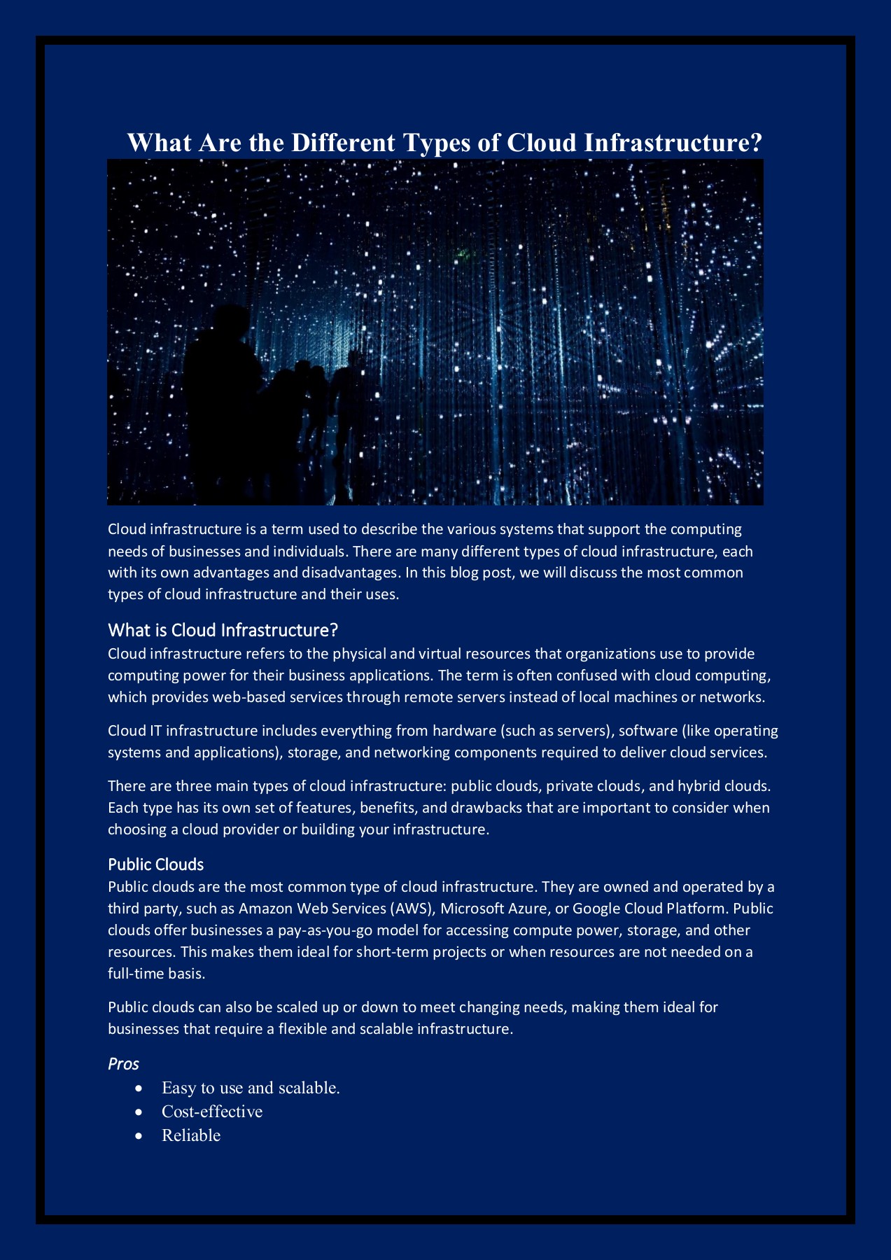 What Are the Different Types of Cloud Infrastructure - Centilytics ...