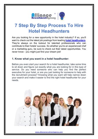 7 Step By Step Process To Hire Hotel Headhunters