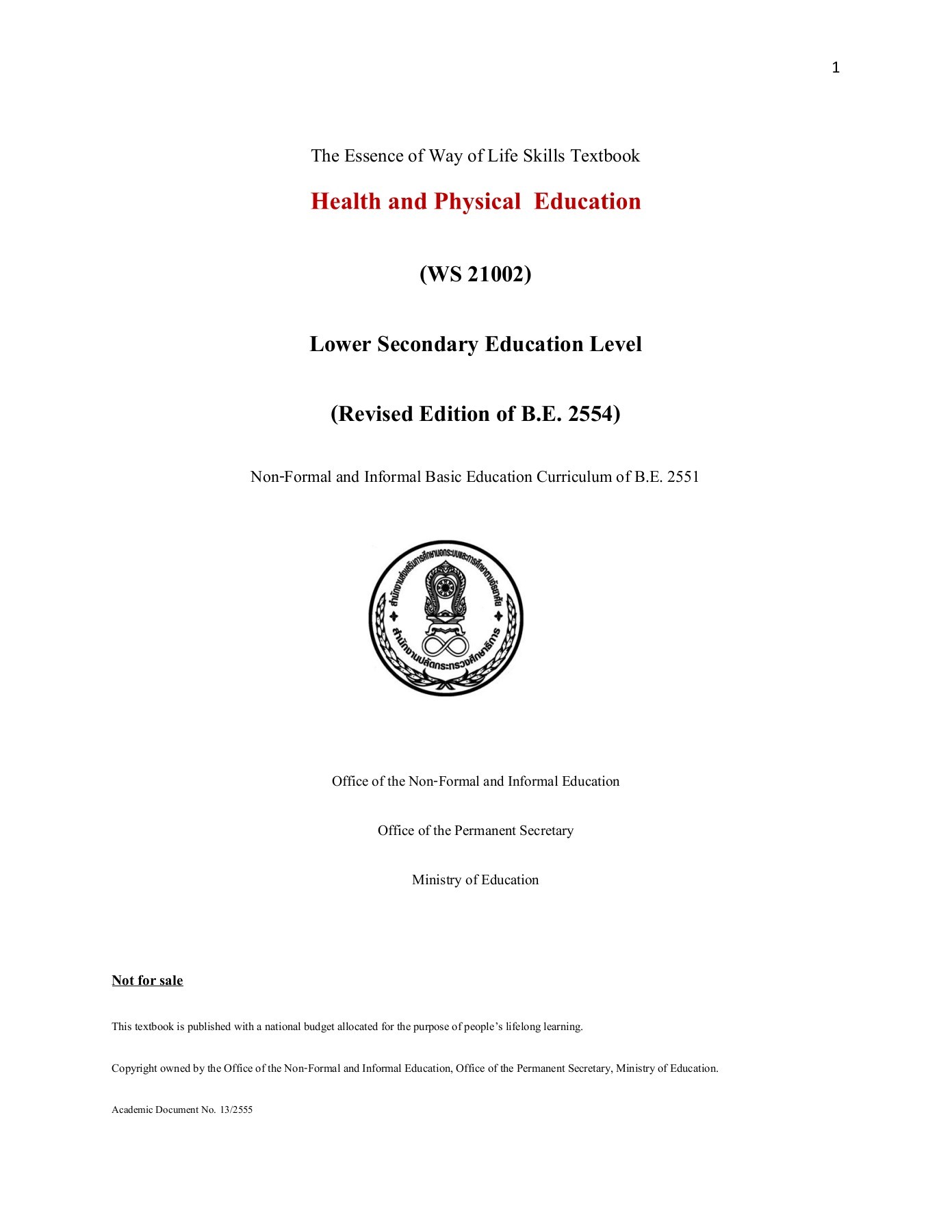 Lower Secondary Health - E-book Prasamut chedi District Public Library ...