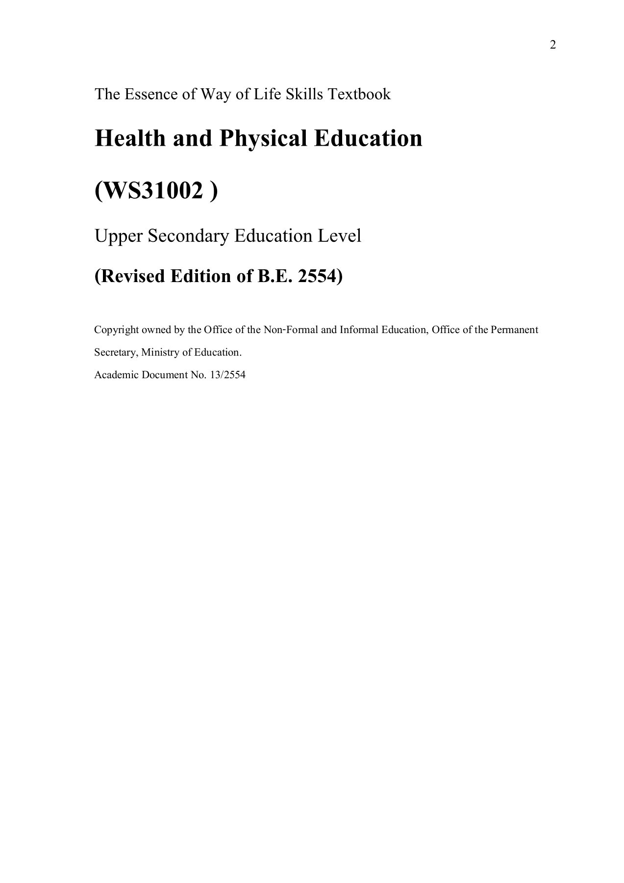 Health and Physical Education WS31002 - E-book Prasamut chedi District ...