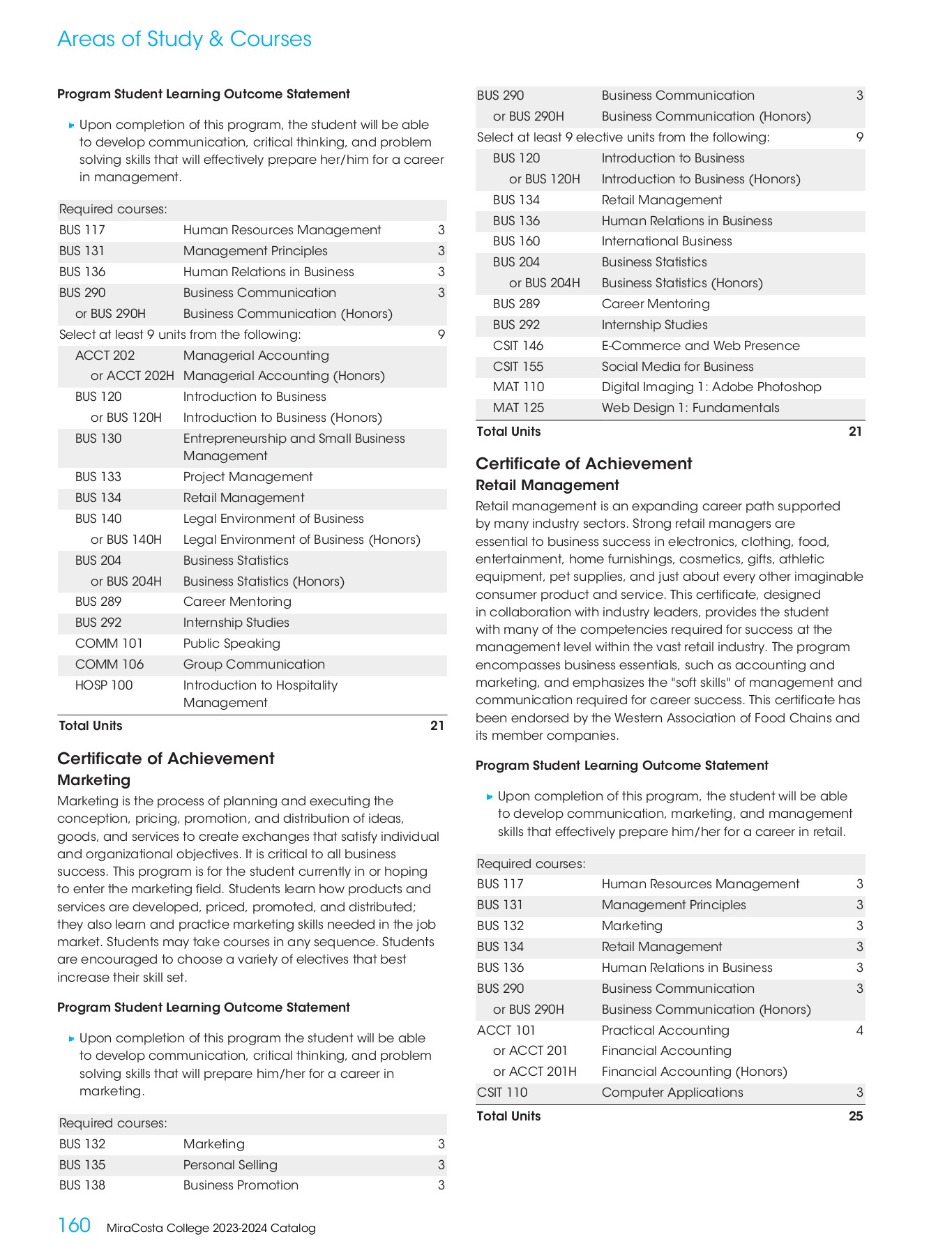 MiraCosta College 2023-2024 Catalog - MiraCosta College - Page 160 ...