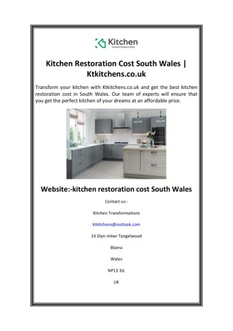 Kitchen Restoration Cost South Wales Ktkitchens.co.uk - Kitchen ...