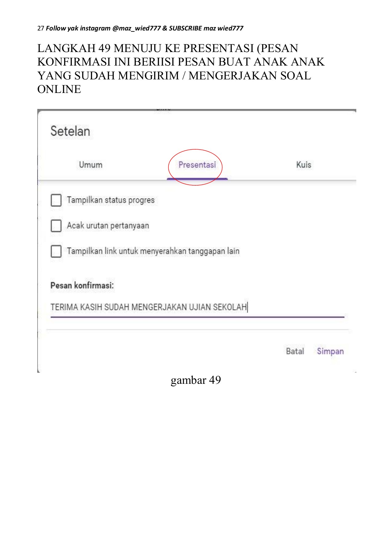 TUTORIAL PEMBUATAN SOAL UJIAN ONLINE DENGAN GOOGLE FORM versi 1 - ictshekinah - Halaman 28 | PDF ...