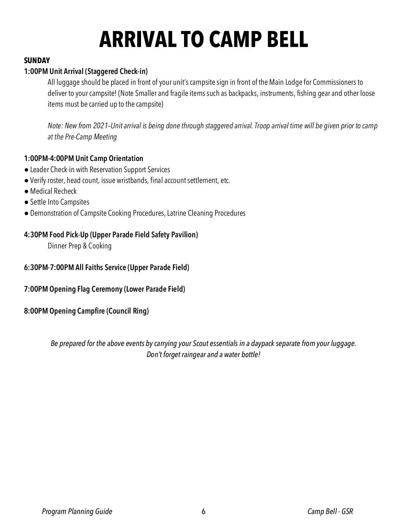 Camp Bell Program Guide 2022 - Troop 19 - Page 6 | Flip PDF Online | PubHTML5