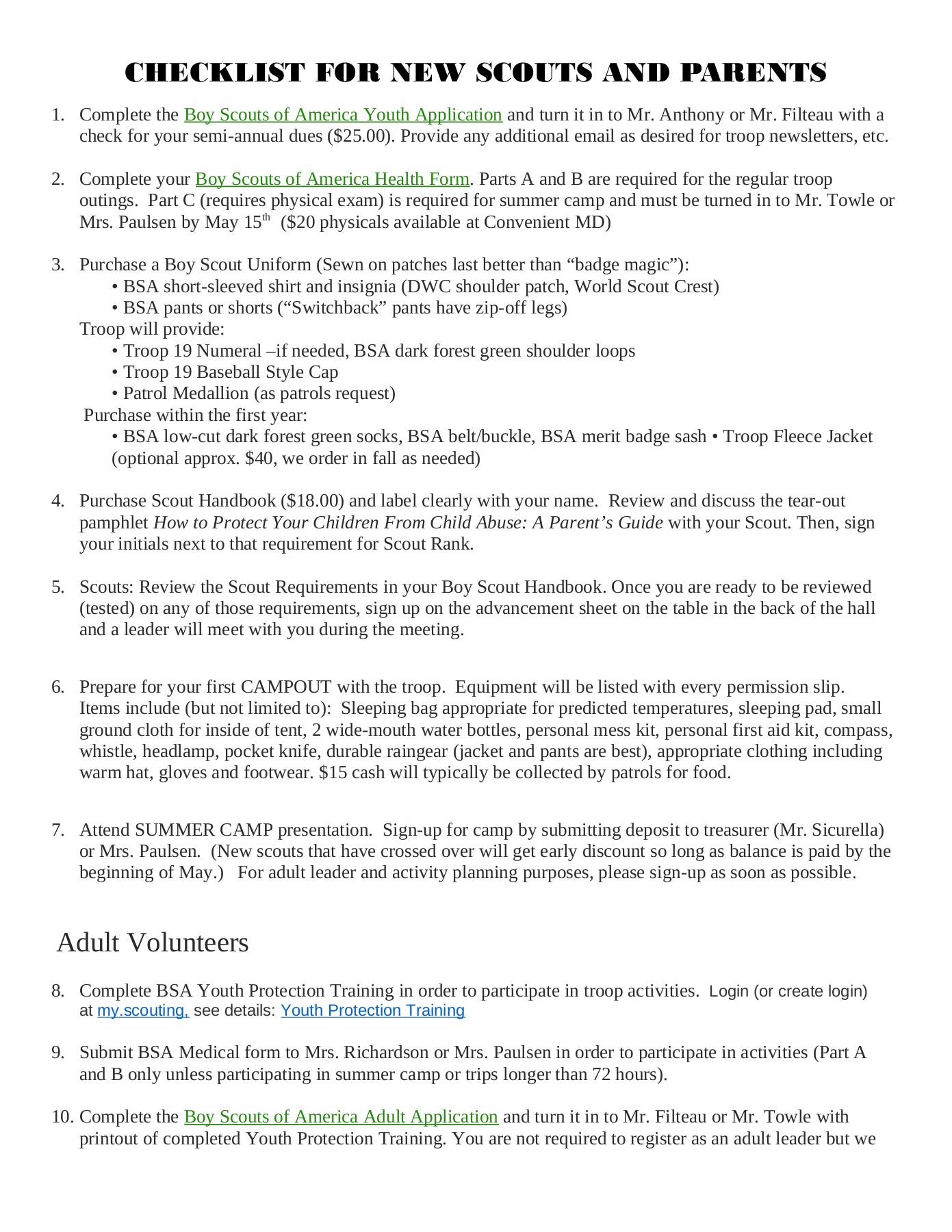 Eagle Scout Requirements Worksheet