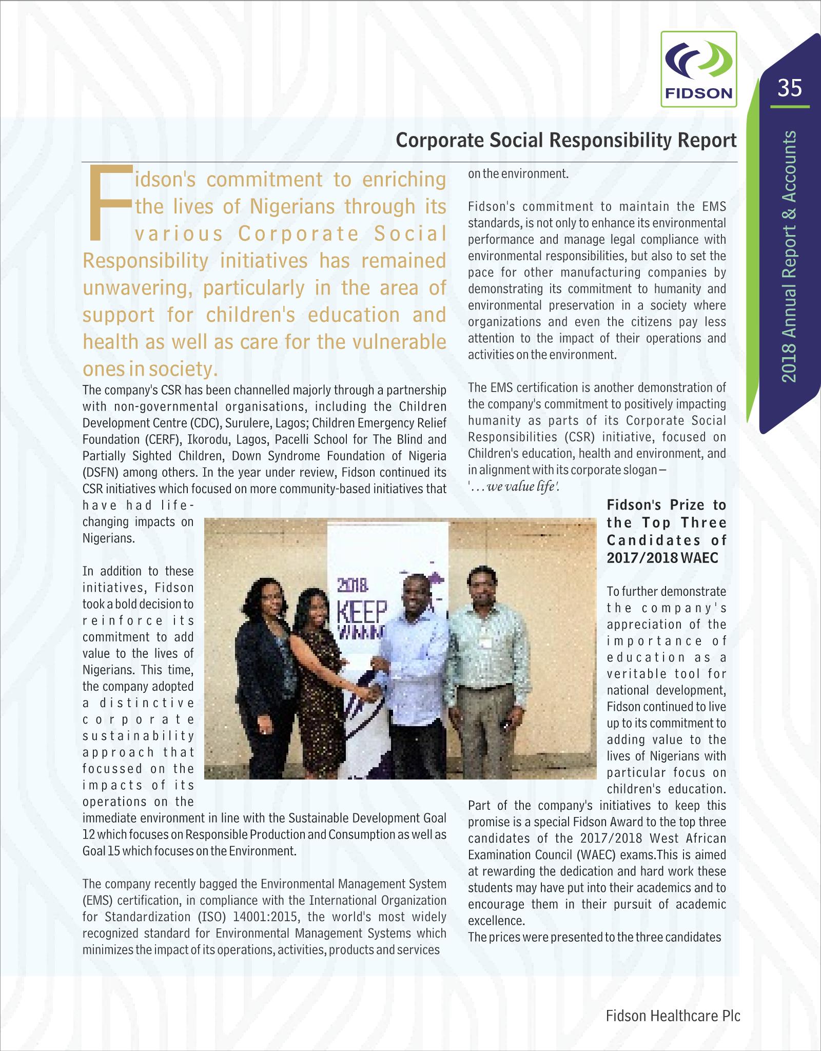 Fidson Healthcare Plc Annual Report 2018 - itdepartment - Page 35 ...