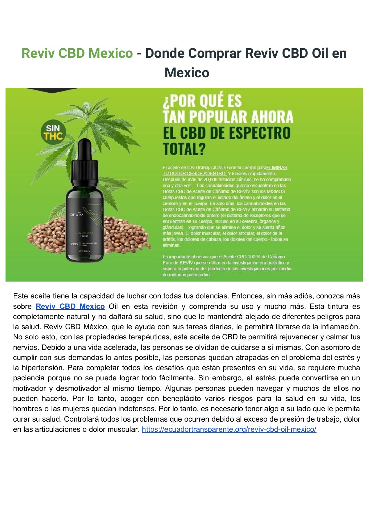 Reviv CBD Mexico - Donde Comprar Reviv CBD Oil en Mexico - Reviv cbd ...