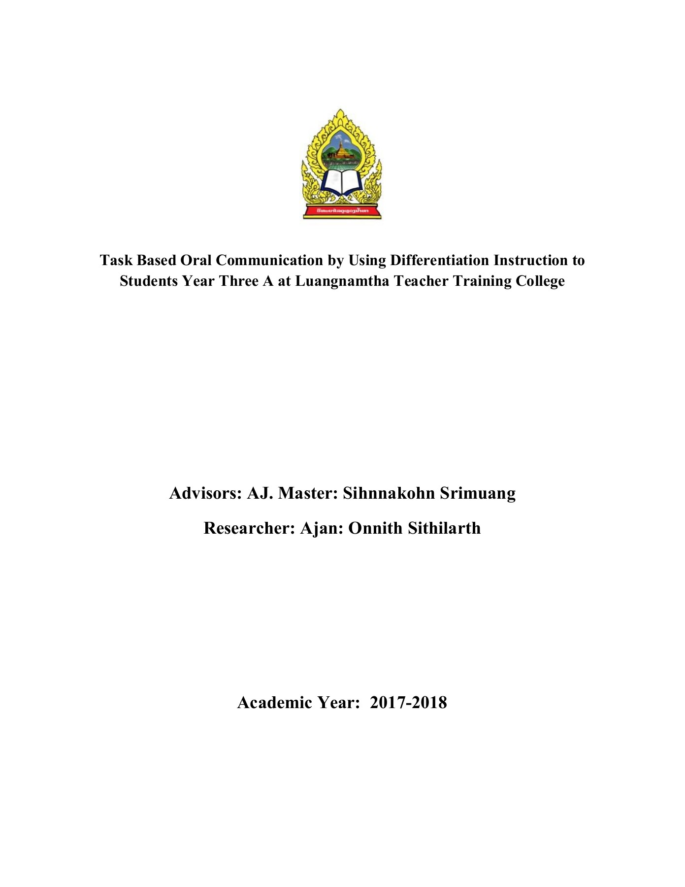 Task Based Oral Communication by Using Differentiation Instruction ...