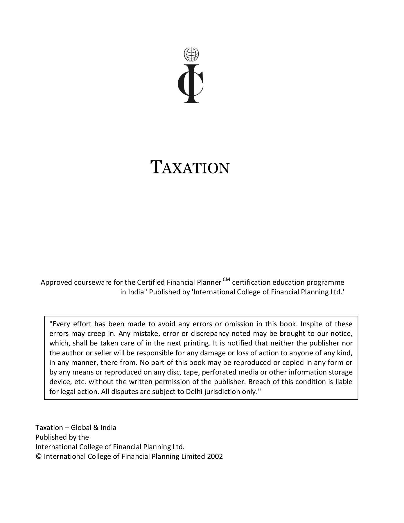 TAXATION- Concept Book - International College of Financial Planning ...