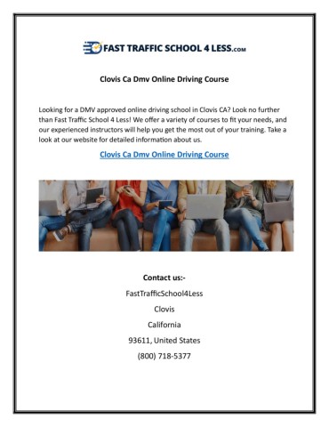 Clovis Ca Dmv Online Driving Course Fasttrafficschool4less